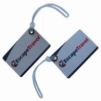 China Custom Hard PVC Luggage Tag 0.6mm Thickness Pantone Colors for Suitcases Backpacks Duffle Bags for sale