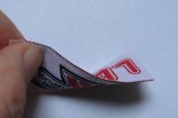 China Custom Satin Woven Clothes Label 12C No Shrinking Washable PMS Color for sale