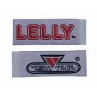 China Custom Satin Woven Clothes Label 12C No Shrinking Washable PMS Color for sale
