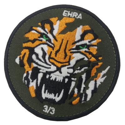 China Custom Twill Embroidered Patch Badge Animal Logo Iron On 12C Shrink Proof Washable Durable for sale
