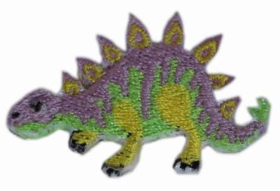 China PMS Pantone Iron On Embroidery Patch Dinosaur Logo Dry Cleanable 9C for sale
