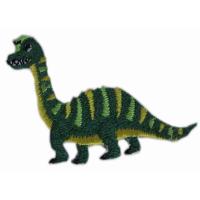 China PMS Pantone Iron On Embroidery Patch Dinosaur Logo Dry Cleanable 9C for sale