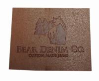 China Washable Embossed Leather Label Patch Shrink Proof 9C Color For Clothes Garment for sale