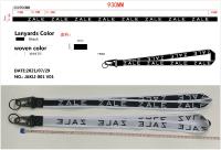 China Custom Woven Lanyard Strap 900x25mm with Metal Hook for ID Badge Promotional Events for sale