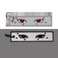 China Custom Embroidered Keychain 130x30mm Pilot Luggage Tag Beryl Label Flight Keychain for sale