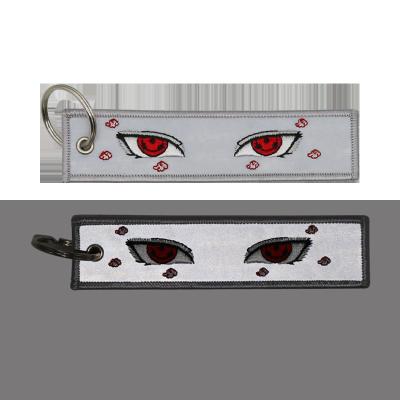 China Custom Embroidered Keychain 130x30mm Pilot Luggage Tag Beryl Label Flight Keychain for sale