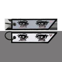 China Custom Embroidered Keychain 130x30mm Pilot Luggage Tag Beryl Label Flight Keychain for sale