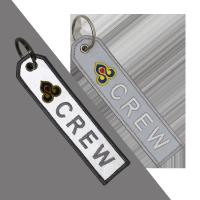 China Custom Embroidered Keychain 130x30mm Pilot Luggage Tag Beryl Label Flight Keychain for sale