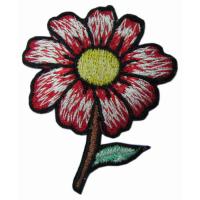 China 12C Flowers Embroidered Patch Sticker Pantone Dry Cleanable For Jacket for sale