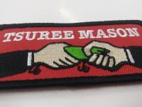 China 12C Handshake Embroidered Badge Patches Pantone Washable Offset Printing for sale