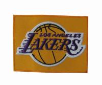 China Custom NBA Teams Embroidered Fabric Patches 12C Twill Iron On Velcro Backing 127mm for sale