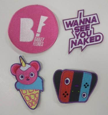 China Custom Polyester Embroidery Iron On Patches PMS Color for Garments Bags Shoes 100 Pcs for sale