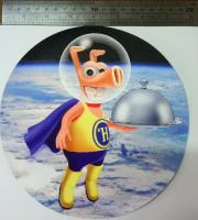 China Custom Heat Transfer Dye Sublimation Patches Merrow Border Cartoon Logo for Hats 200mm for sale