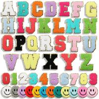 China Custom Chenille Letter Patches Iron On Adhesive Embroidery Patch Multicolor 8cm 6cm for sale