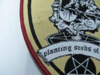 China Custom Plating Woven Label Patch Yellow Merrow Border 50pcs Minimum Eco Friendly for sale