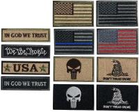 China Custom Embroidered USA Flag Patch Iron On Backing Heat Cut Border 200mm Wide for sale