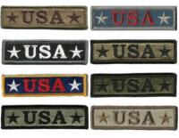 China Custom Embroidered Tactical Hook Patch 3.75x1 Inch Twill Background USA for sale