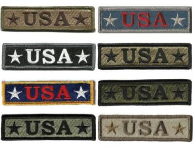 China Custom Embroidered Tactical Hook Patch 3.75x1 Inch Twill Background USA for sale