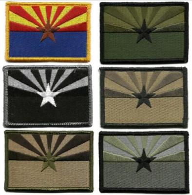 China Custom Embroidered Hook and Loop Patches 3x2 Inch Heat Cut Border OEM for sale