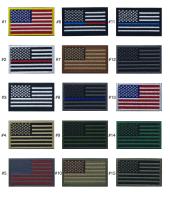 China Custom Embroidered American Flag Patch 2x3 Inch Hook and Loop Backing Twill Fabric Merrow Border for sale