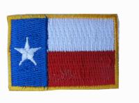 China Custom Embroidered Iron On Patch Gold Border 1 5/8 Inch Texas State Flag Design for sale