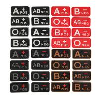 China Custom 3D PVC Rubber Tactical Patch Blood Type Velcro Backing 5x2.8cm for sale