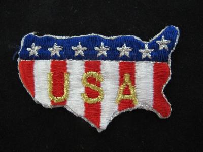 China Custom USA Map Embroidery Iron On Patch 100mm Wide 5 Colors for sale