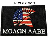 China USA Flag Spartan Helmet Embroidered Patch Iron-on Military Applique Custom 100mm for sale