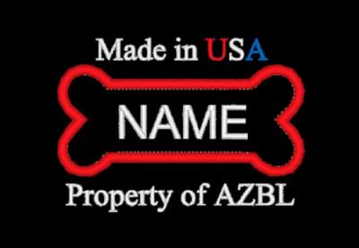 China Custom Embroidered Dog Bone Patch Iron On 100mm PMS Color Name Service for sale