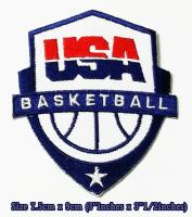 China Custom Embroidered Basketball Patch Iron On Sew On 100mm Width Free Artwork for sale