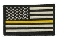 China Custom US Flag Yellow Line Tow Truck Security Police Fire Embroidered Patch 100mm for sale