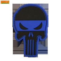 China Custom PVC Rubber Patches 5x2.8cm Pantone Color Chart Skull Flag Badges for sale