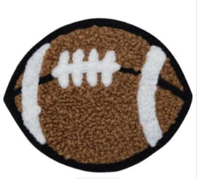 China Custom Chenille Football Applique Patch 2-3/8 Inch Iron On Letterman Jacket Sports Emblem for sale