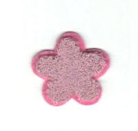 China Custom 1.5 Inch Pink Chenille Flower Embroidery Patch with Iron On Backing for sale
