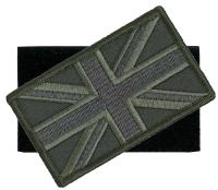 China Custom Embroidered UK Flag Patch Hook and Loop 100mm Sew On Union Jack Army Patch for sale