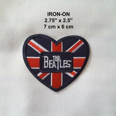 China Custom Embroidered Patch Iron On Backing 100mm Wide Music Emblem UK Flag Design for sale