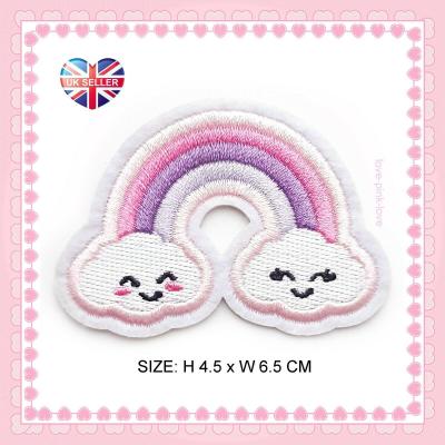 China Rainbow Full Embroidered Applique Iron Sew On Patch Badge for sale
