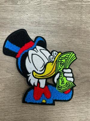 China Beautiful 5x5 McDuck Chenille Iron on patch, no sewing needed for sale