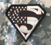 China Custom Embroidered Tactical Patch Hook Backing 2.75 inch USA Tan Subdued Design for sale
