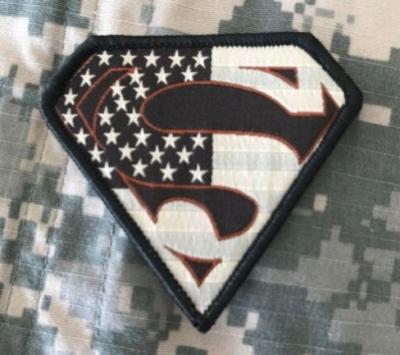 China Custom Embroidered Tactical Patch Hook Backing 2.75 inch USA Tan Subdued Design for sale