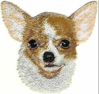 China Custom 3.25 Inch Chihuahua Dog Breed Embroidery Patch Iron On Backing for sale