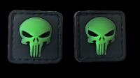 China Custom Soft Velcro Backing Rubber Morale Patches Skull Glow in Dark 2D 3D for sale