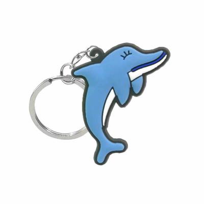 China Custom 2D PVC Soft Rubber Cartoon Animal Keychain Key Wallet Durable Eco Friendly for sale
