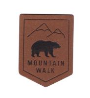 China Custom Embossed Ultrasuede Leather Patch 0.5-2mm Faux Suede Logo Label for Garment for sale