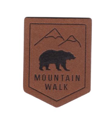 China Custom Embossed Ultrasuede Leather Patch 0.5-2mm Faux Suede Logo Label for Garment for sale