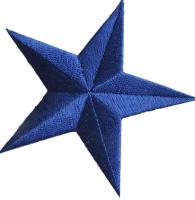 China Custom Embroidered Star Patch Iron On 3 Inch Blue Twill Background Sew On Applique for sale