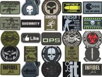 China Custom PVC Tactical Hook Loop Patch Embossed 2D 3D Logo 100pcs MOQ for sale