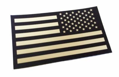 China Custom Twill Fabric Reverse IR USA Flag Reflective Patch with Iron On Backing for sale