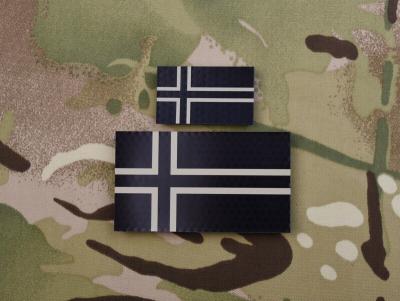 China Norway Flag IR Patch Pantone Color Twill Cordra Fabric 100% Embroidery Custom Size for sale