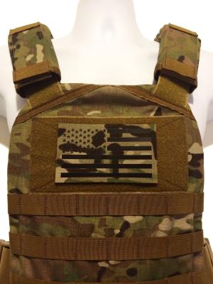 China Custom Infrared Reflective Patch 3.5x2 inch Laser Cut Border Twill Felt Velvet for sale